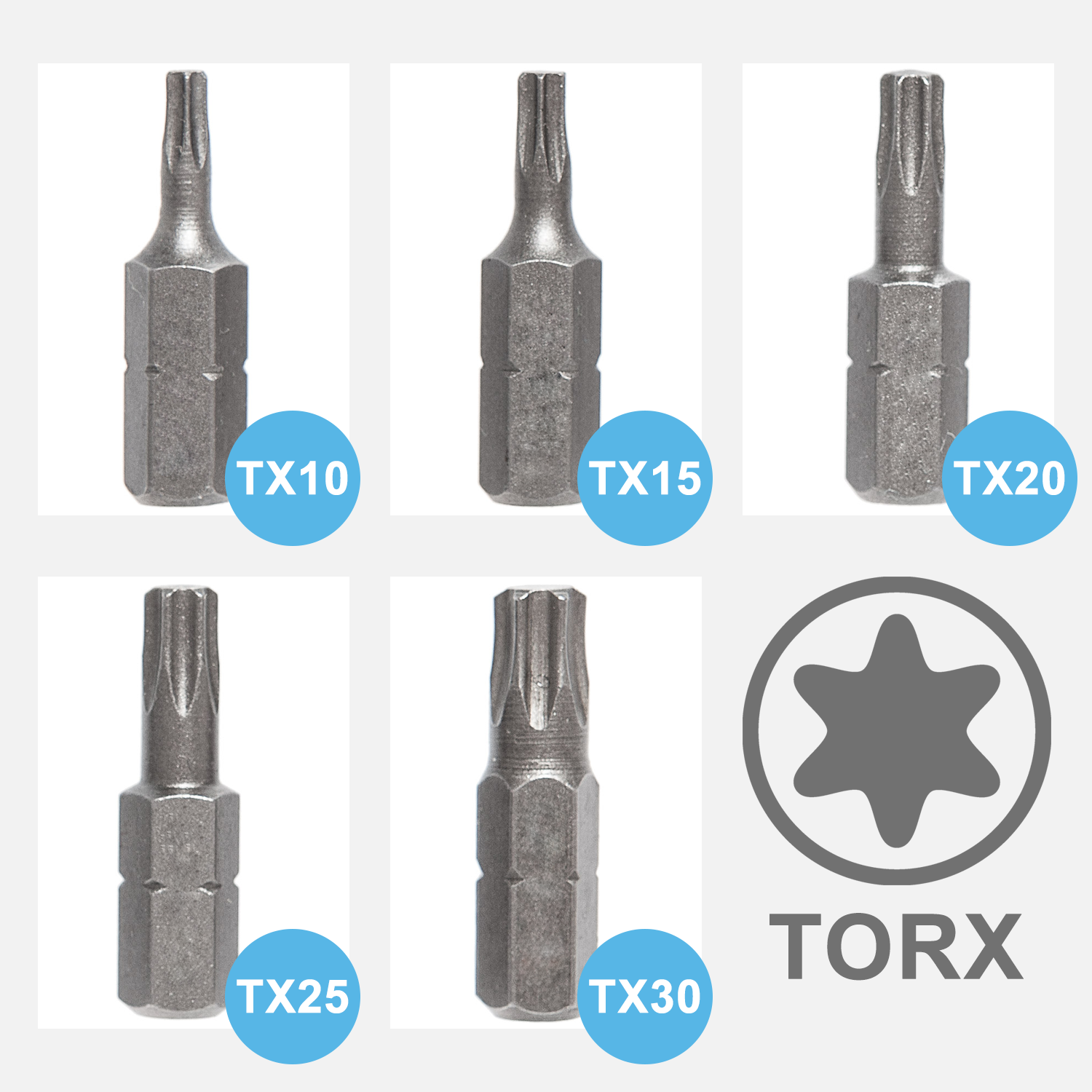 Torx Bits T10 T15 T20 T25 30 T40 Bitsatz TX Bit Set Schraubendreher ...